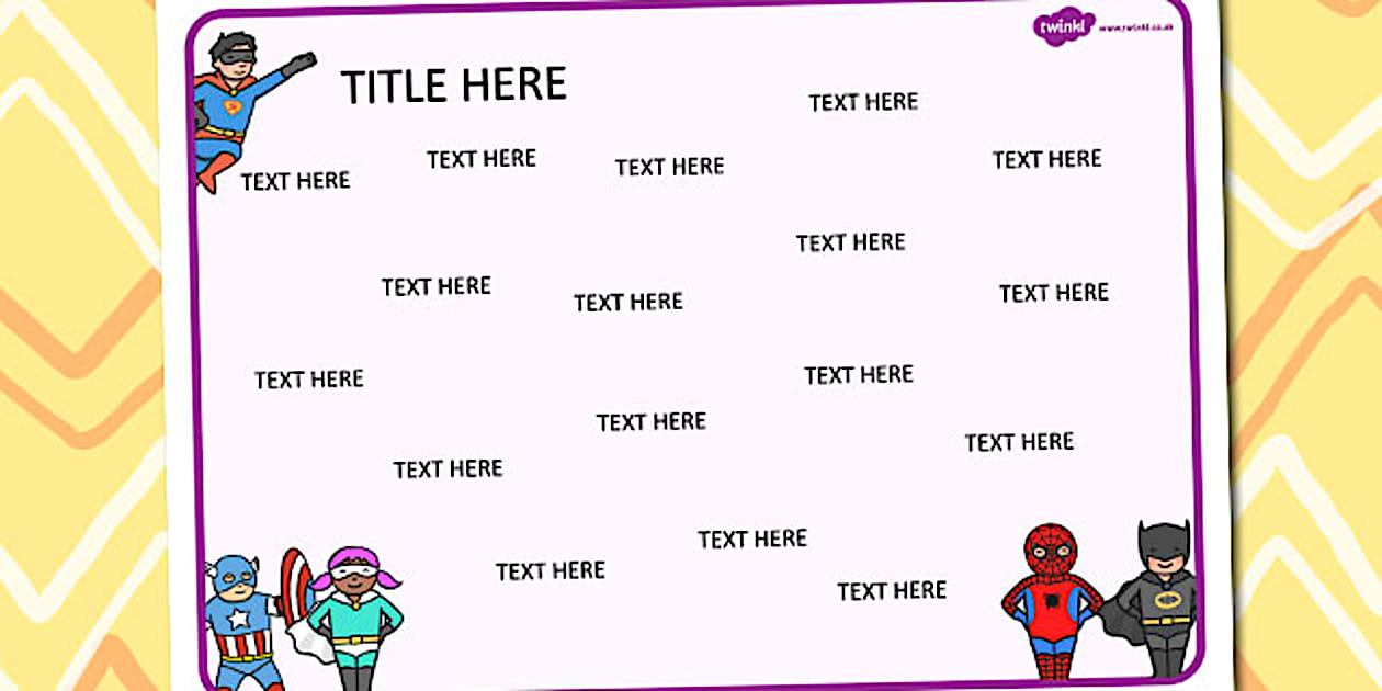 Superheroes Themed Editable Word Mat