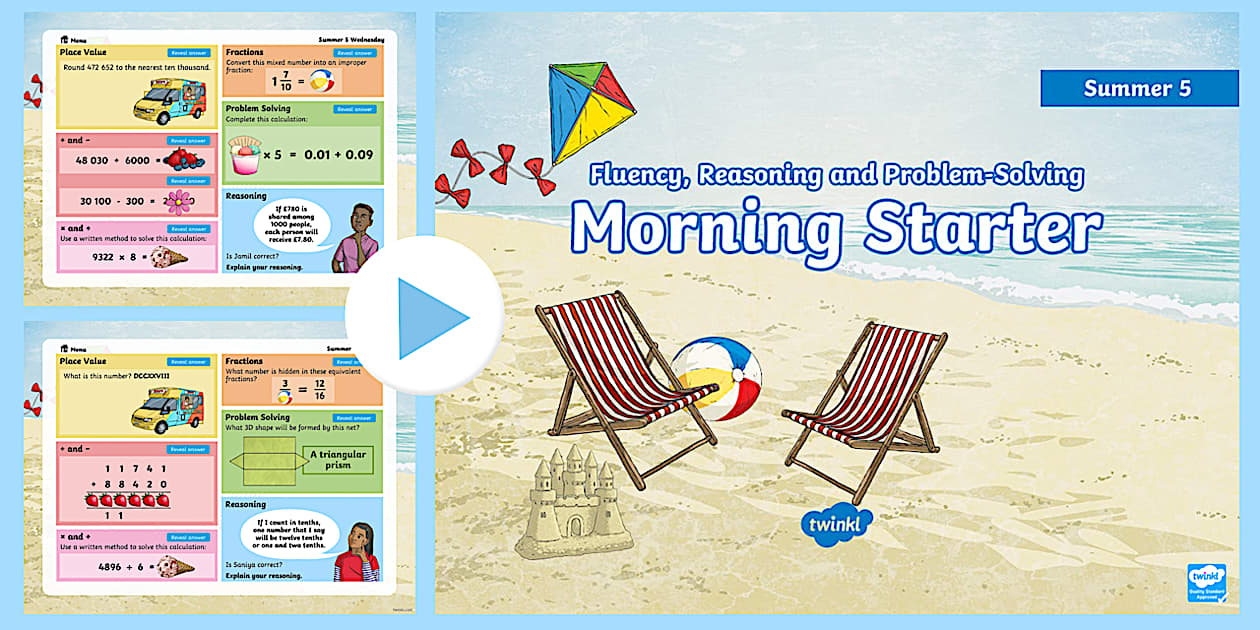 Year 5 Maths Summer Morning Starter PowerPoint 5 - Twinkl