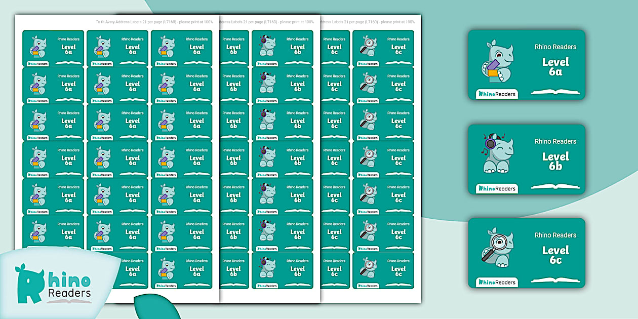 Rhino Readers Level 6 Book Cover Stickers (teacher made)