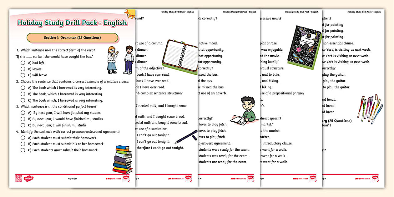 Holiday English Drill (Teacher-Made) - Twinkl