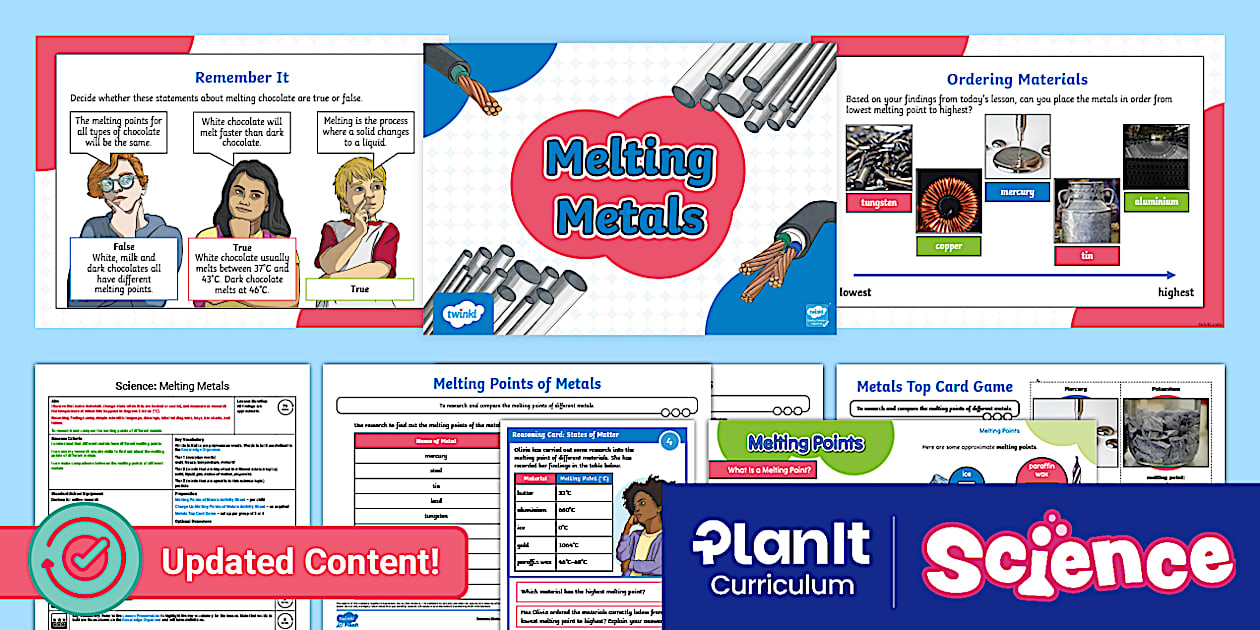 Y4 States of Matter: Melting Metals Lesson 4 (teacher made)