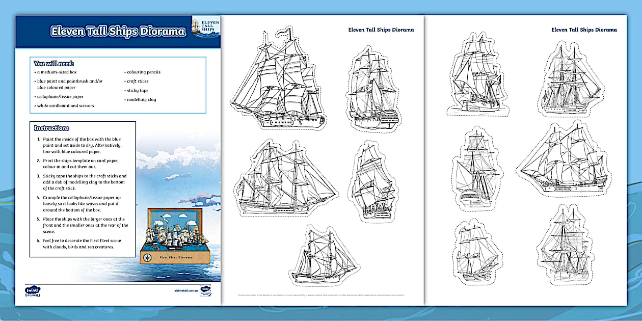 Eleven Tall Ships Diorama Craft Activity (teacher made)