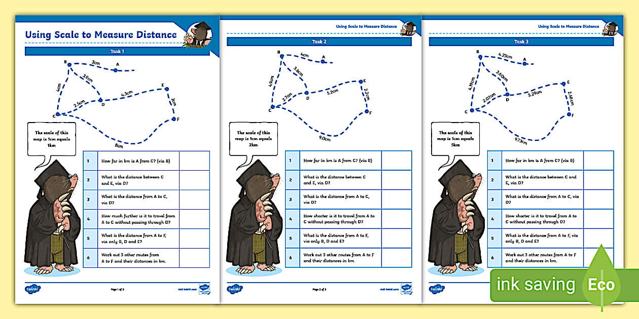 Using Scale to Measure Distance (teacher made) - Twinkl