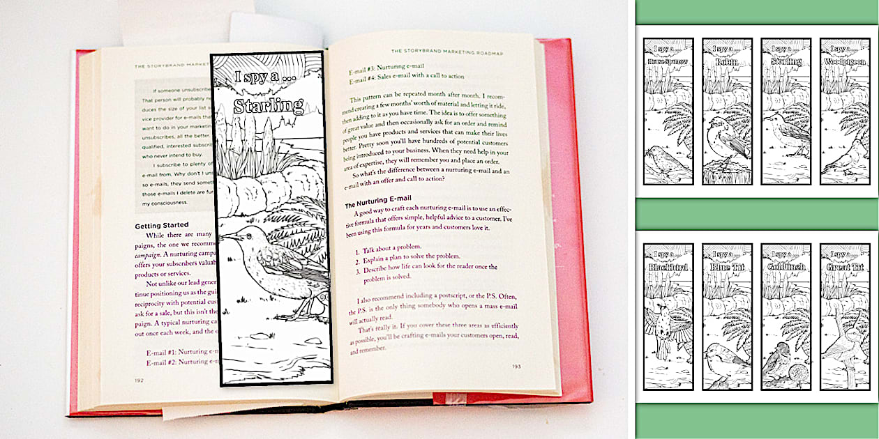 British Garden Birds Colouring Bookmarks | Twinkl Party