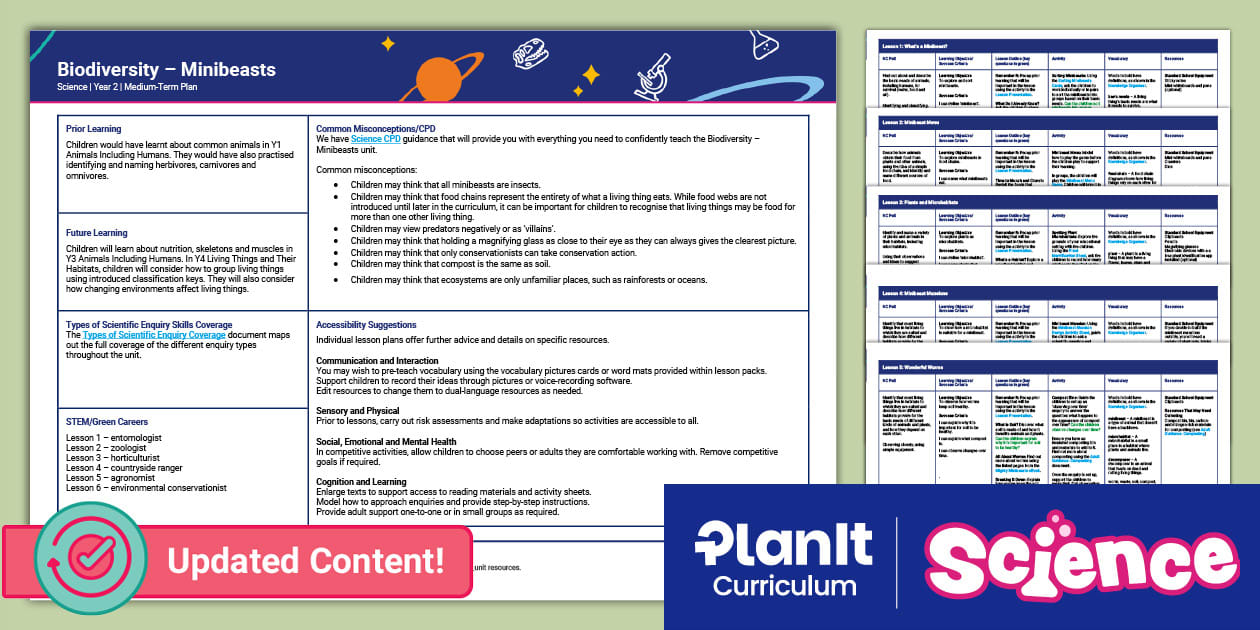 Science: Biodiversity – Minibeasts: Year 2 Medium-Term Plan
