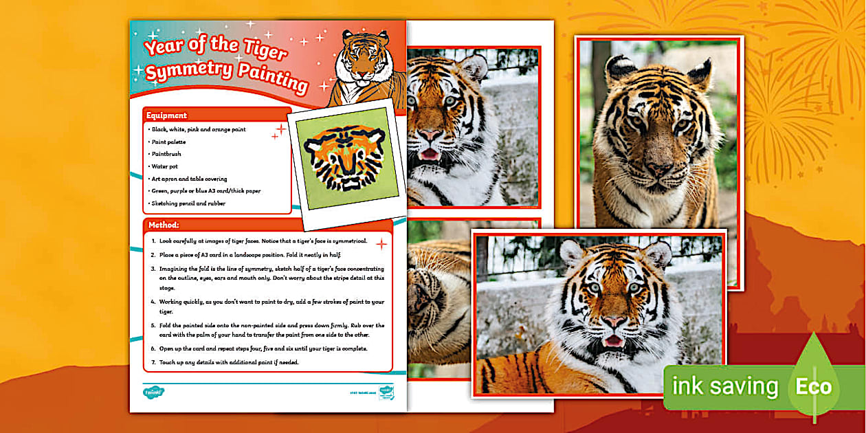 Year of the Tiger Symmetry Painting Activity (teacher made)