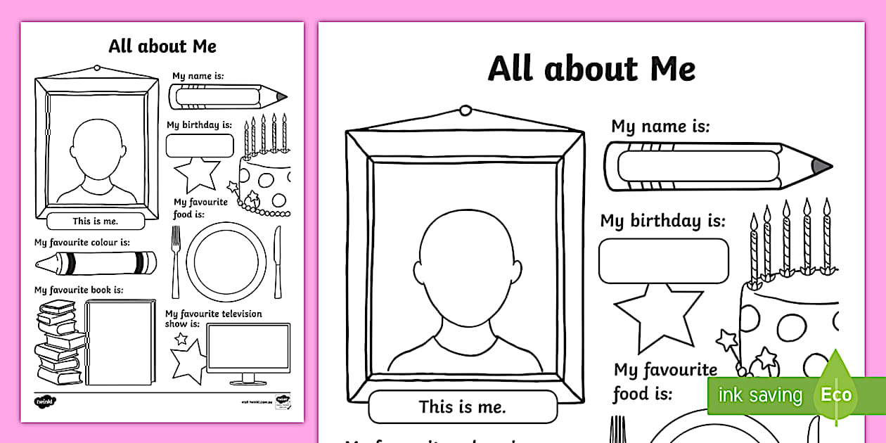 All About Me Activity | Fact-File Template for Kids - Twinkl