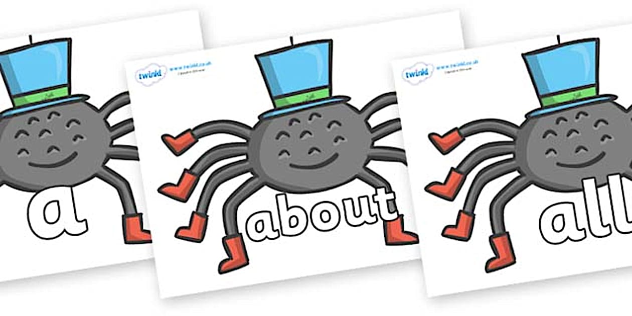 100 High Frequency Words on Spiders (Teacher-Made) - Twinkl