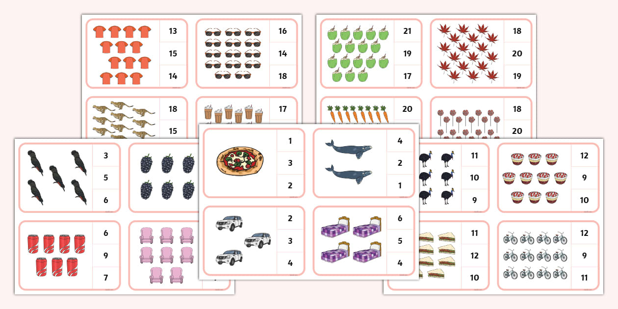 Counting Groups Clip Cards -Twinkl