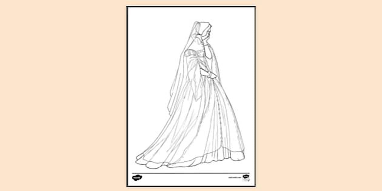Mary Queen of Scots in Mourning Colouring Sheet - Twinkl