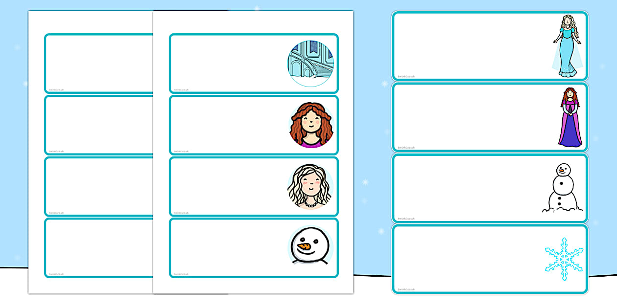 Editable Winter Fairytale Name Labels (teacher made)