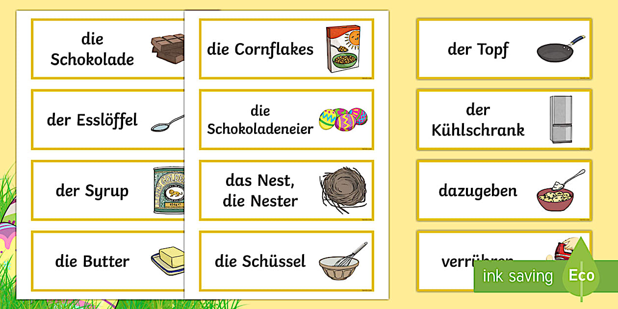 Easter Baking - German Word Cards (Hecho por educadores)