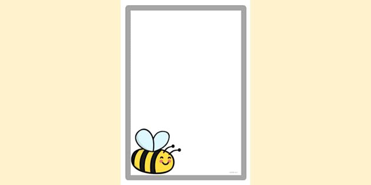 Simple Blank Bumble Bee Border | Page Borders | Twinkl