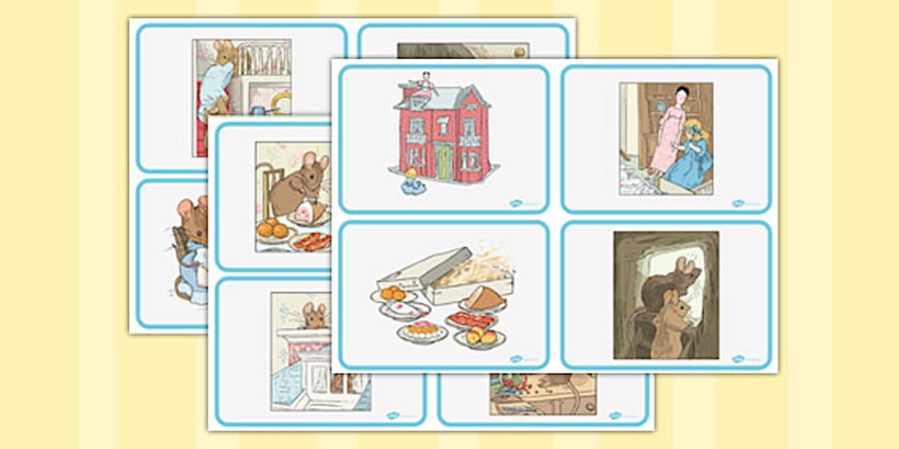 Black and White The Tale Of Two Bad Mice Story Sequencing Cards