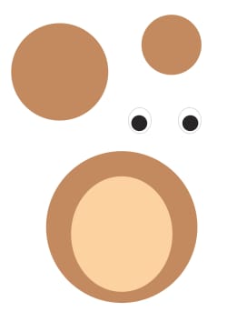 2D Shape Bear Cutting Skills Worksheets, Shape Bear Worksheets