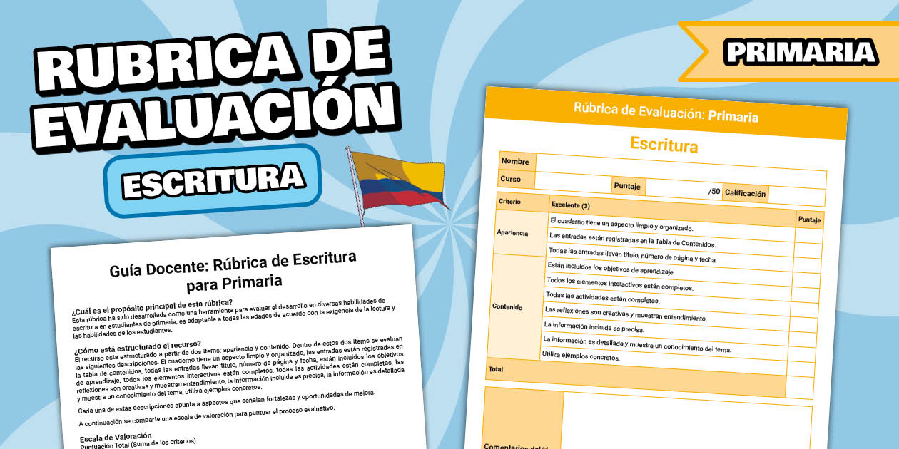 Rúbrica Escritura Primaria - Evaluar Textos - Twinkl