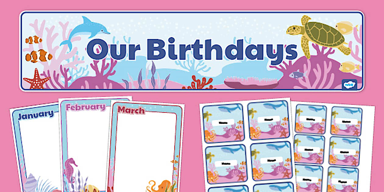 Great Barrier Reef Themed Birthday Display Pack - Twinkl