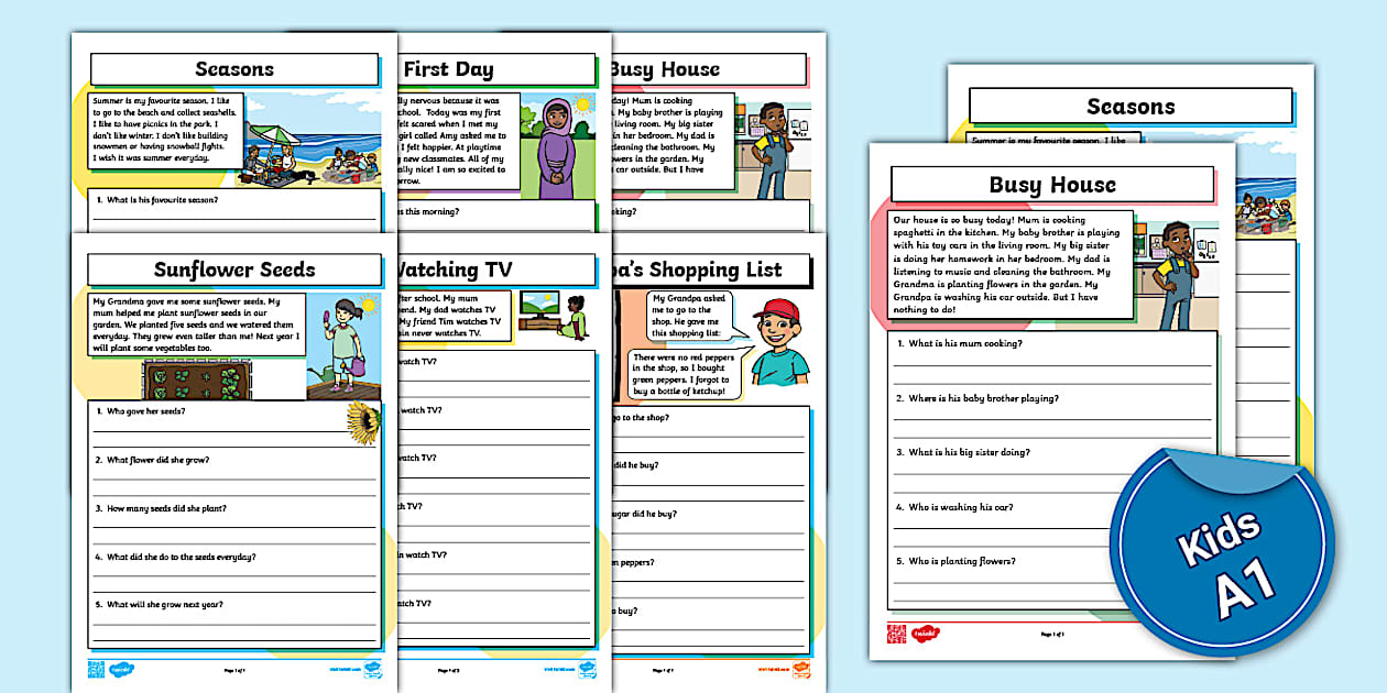 Easy ESL Beginner Reading Comprehension - Twinkl
