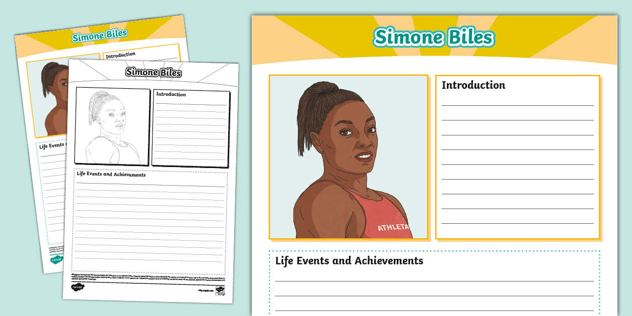 Simone Biles Biography Template - Twinkl