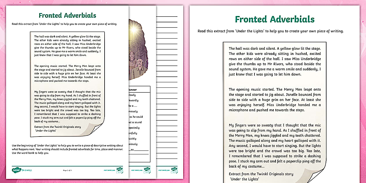 Fronted Adverbials KS2 Worksheet (teacher made) - Twinkl