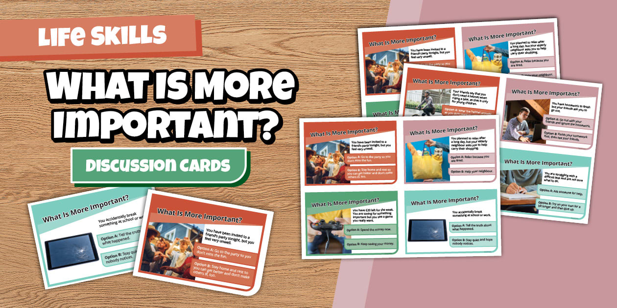 Life Skills Discussion Cards for Older Learners
