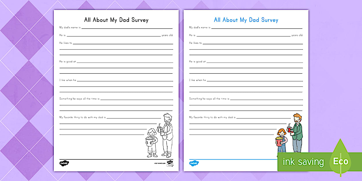 All About My Dad Questionnaire | Father’s Day | Twinkl USA
