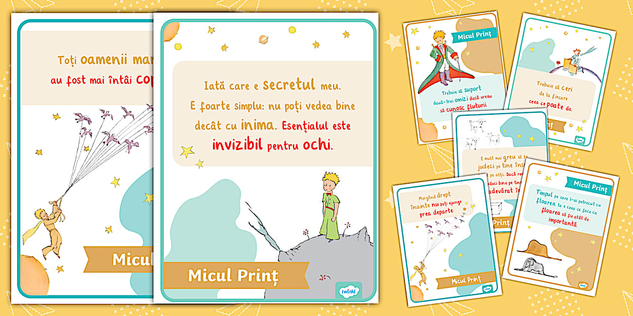 Citate din Micul Prinț – Planșe (teacher made) - Twinkl