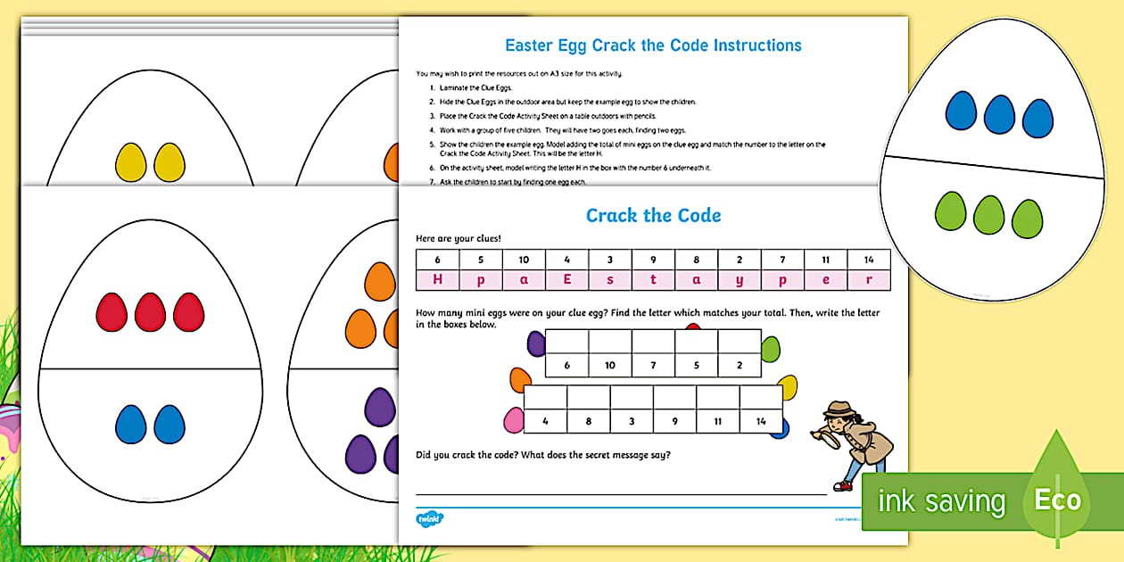 Easter Crack the Code Activity (teacher made) - Twinkl