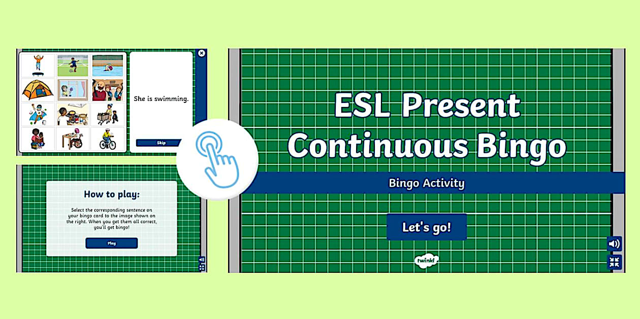 ESL Present Continuous Bingo (teacher made) - Twinkl