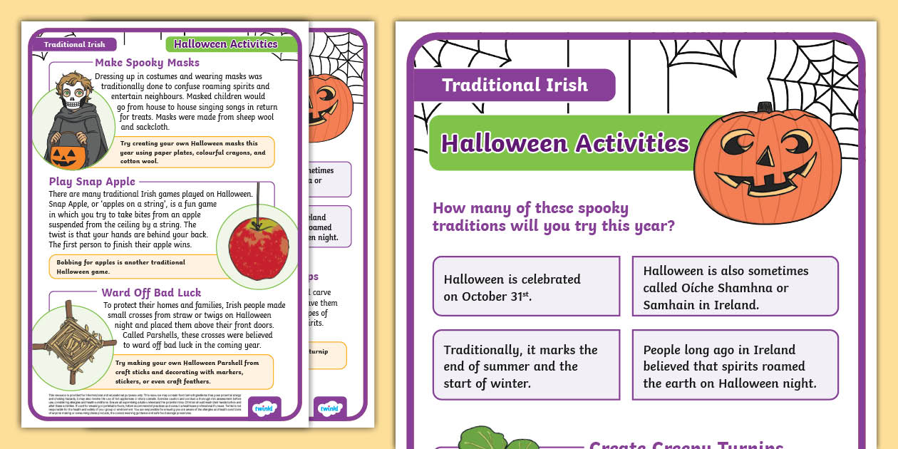 Traditional Irish Halloween Activities - Twinkl