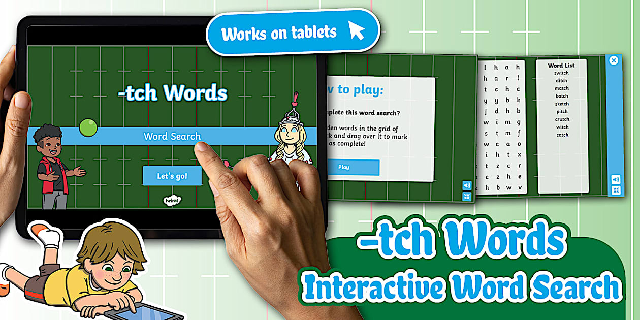 * NEW * -tch Words Interactive Word Search
