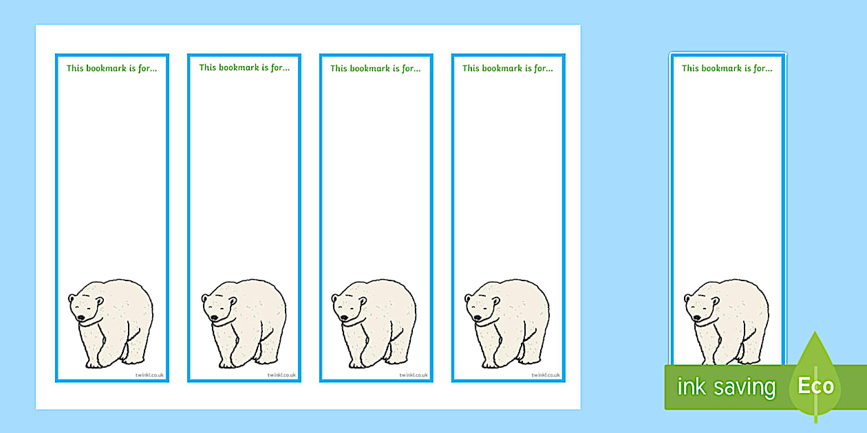 Polar Bear Editable Bookmarks (teacher made) - Twinkl