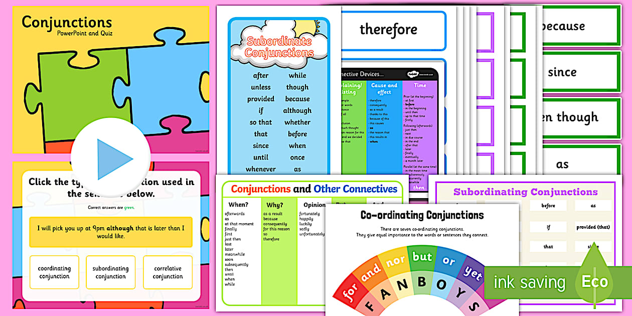 Conjunctions Resource Pack | Conjunctions and Connectives