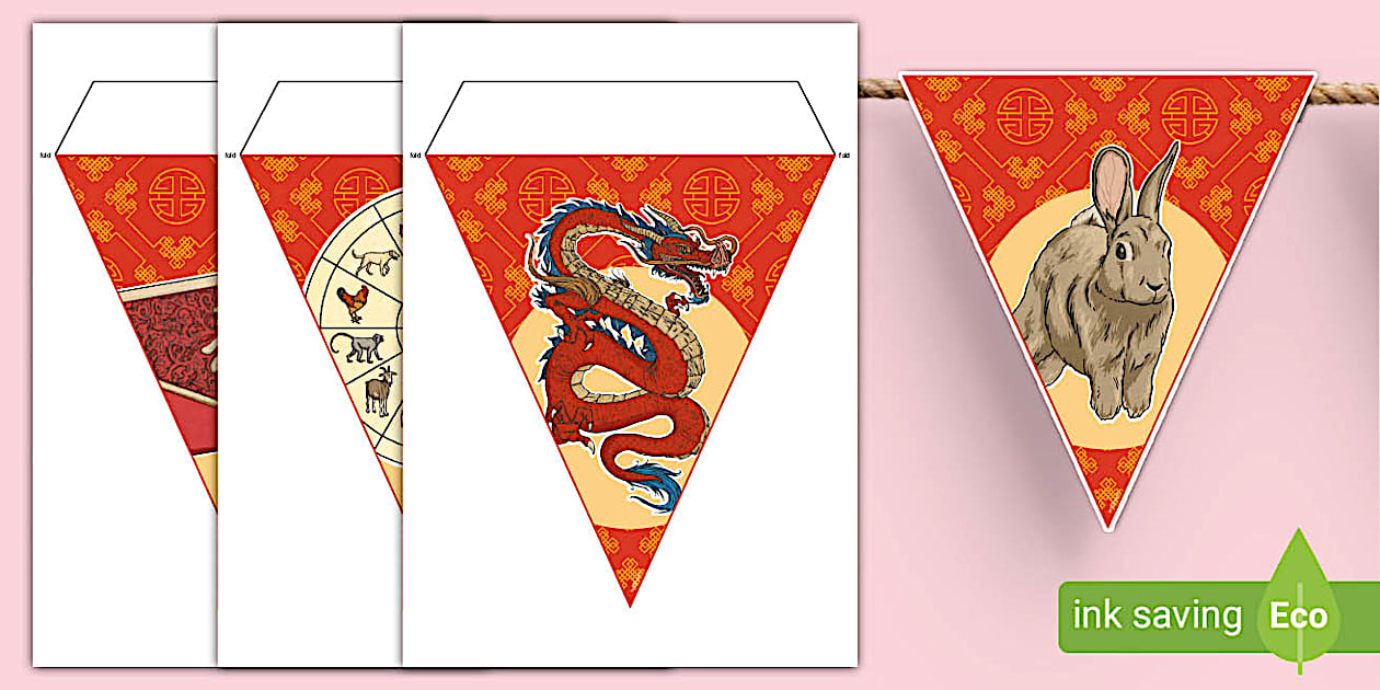 Year of the Rabbit Display Bunting (teacher made) - Twinkl