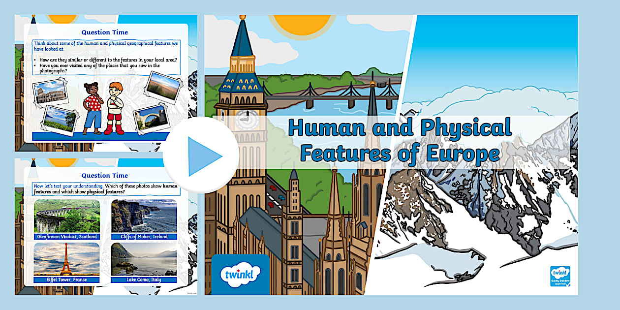 Human and Physical Features of Europe PowerPoint - Twinkl