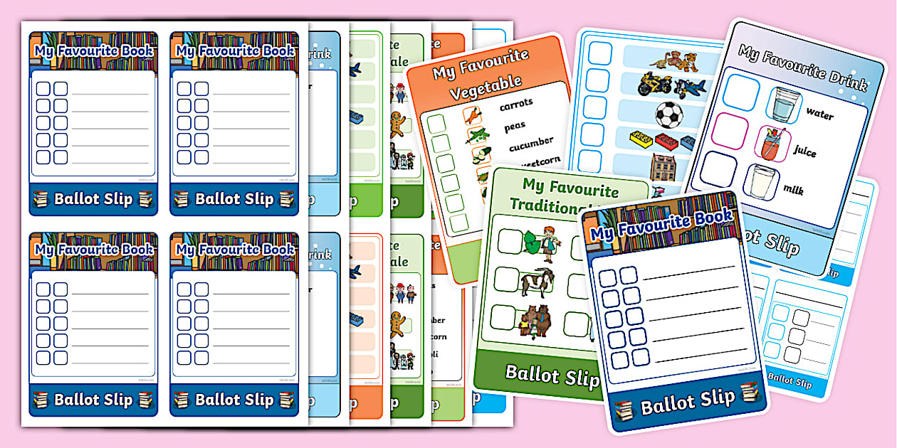 My Favourite... Ballot Slips Pack, (teacher made) - Twinkl