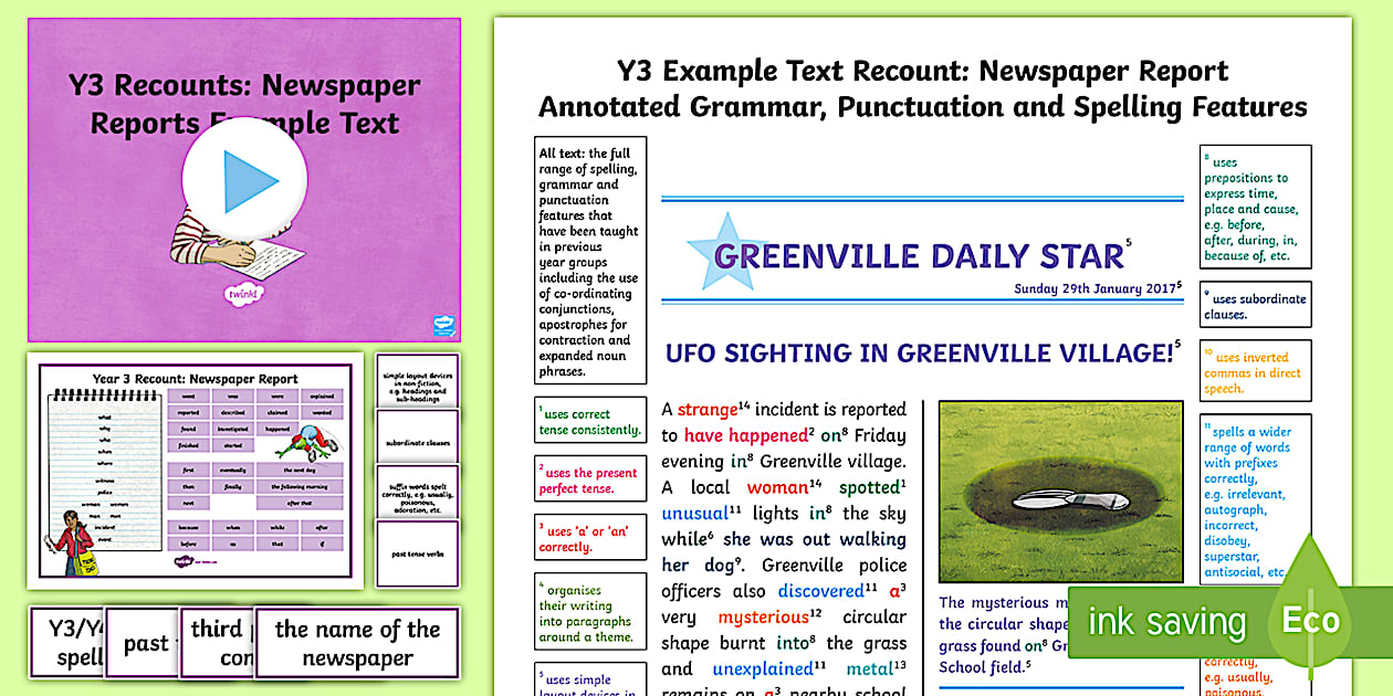 Year 3 Newspaper Report Pack | Twinkl Resources - Twinkl