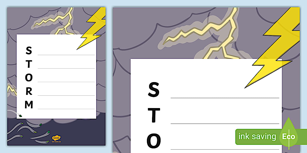 Storm Acrostic Poem Template (teacher made) - Twinkl