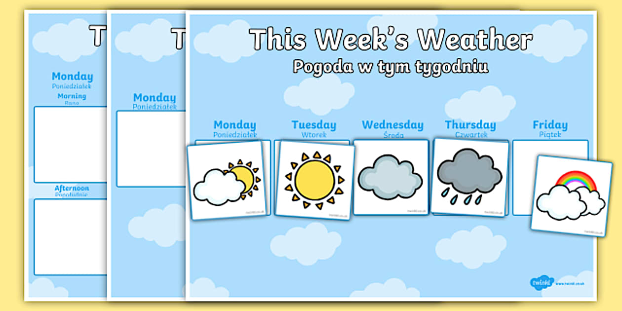 Weekly Weather Recording Chart English/Polish - Weekly Weather ...