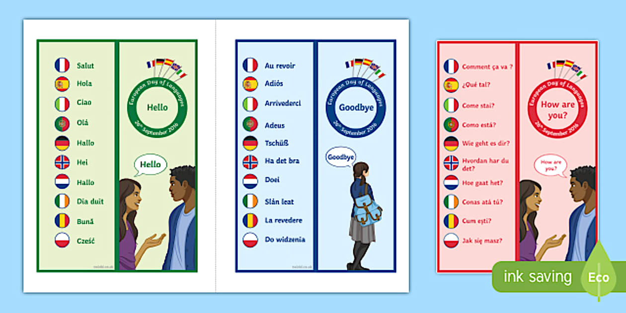 Editable 1 Keyword in 10 Different Languages Bookmarks