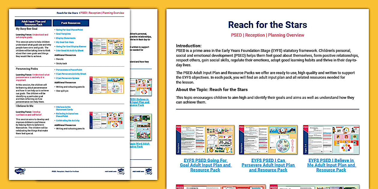 PSED Reach for the Stars Reception Planning Overview