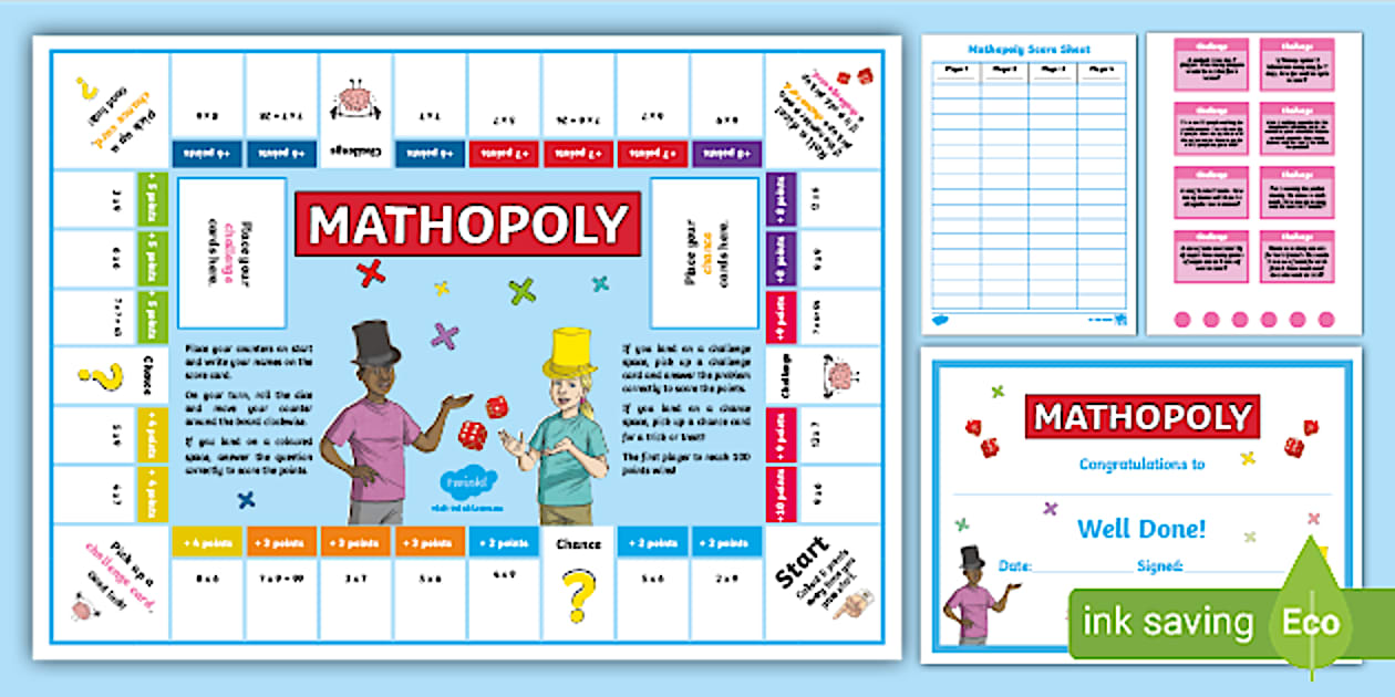 6, 7 and 9 Times Tables Mathopoly Board Game | Twinkl