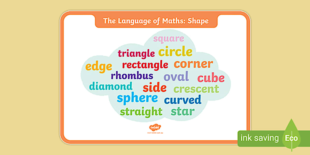 EYLF Shape Word Cloud A4 Display Poster (teacher made)