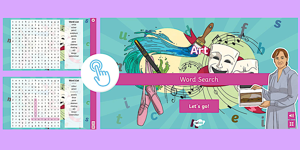 Art Interactive Word Search (teacher made) - Twinkl