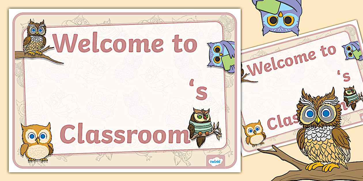 Owl Themed Welcome Display Banner (teacher made) - Twinkl