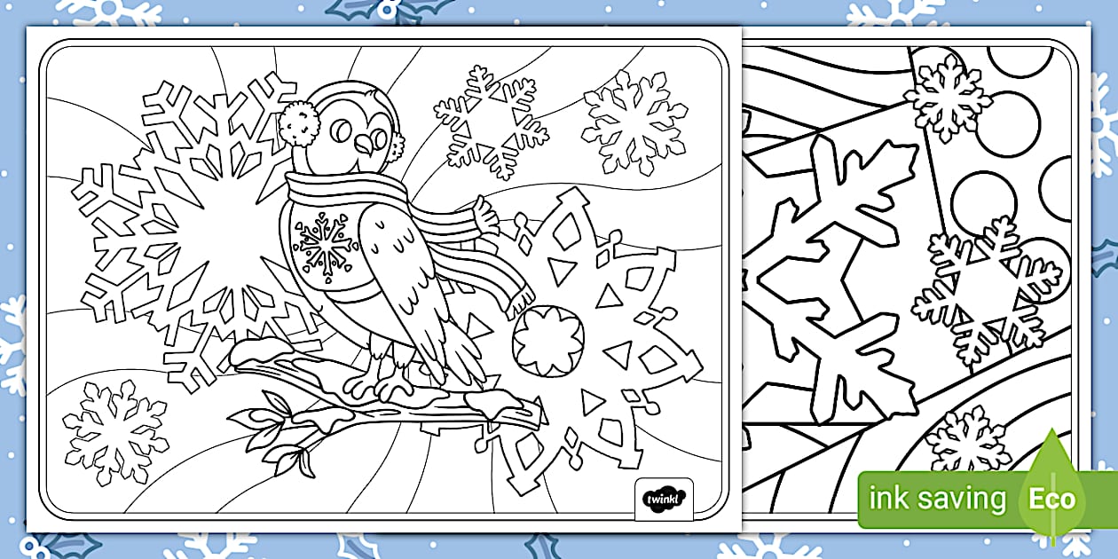 Winter Colouring Placemats (teacher made) - Twinkl