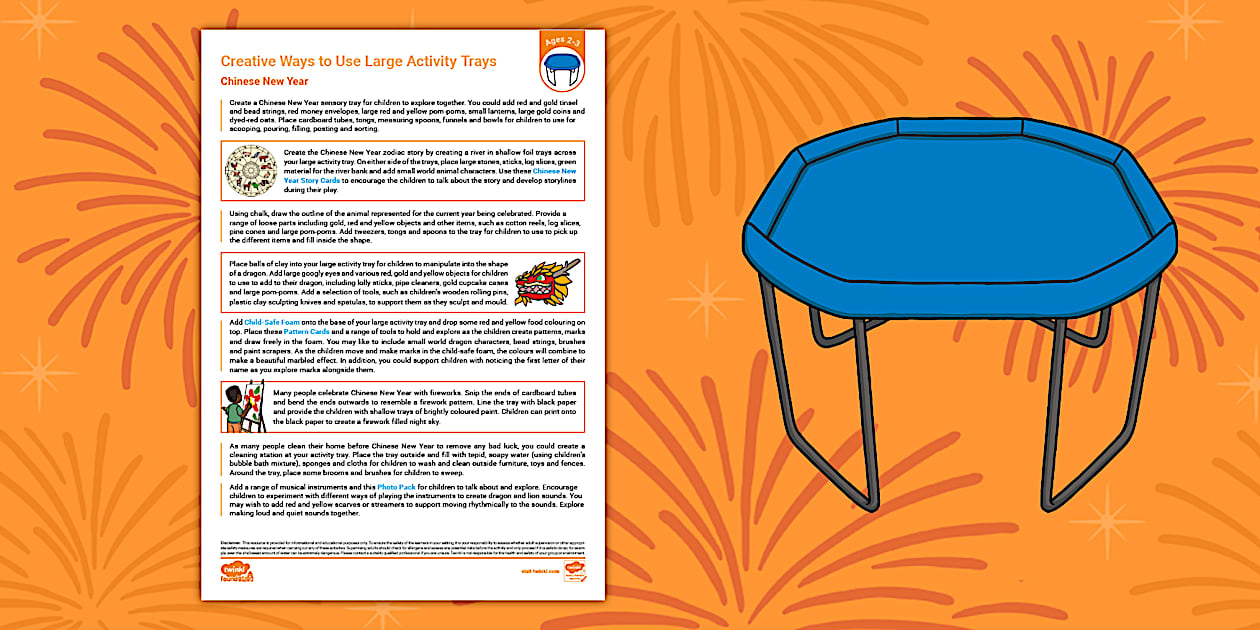 EYFS Ages 2-3 Large Activity Trays Chinese New Year | Twinkl