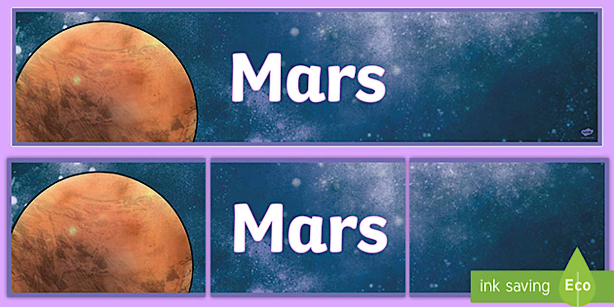 Cursive Mars Display Banner (teacher made) - Twinkl