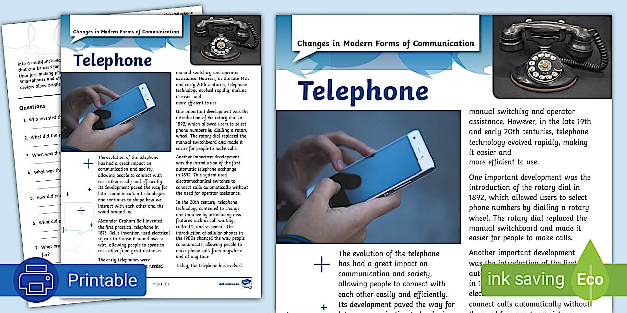 Changes in Modern Forms of Communication – The Telephone