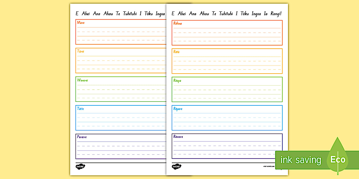 I Can Write My Name Handwriting Worksheet / Worksheet Te Reo Māori.